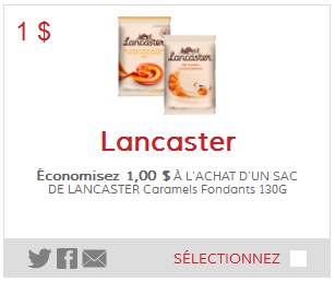Économisez 1,00 $ sur un sac de LANCASTER Caramels Fondants - Cadeaux ...